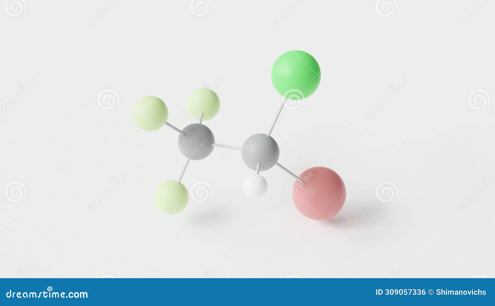 Halothane Molecule 3d, Molecular Structure, Ball And Stick Model ...