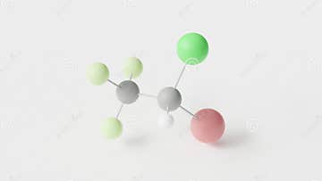 Halothane Molecule 3d, Molecular Structure, Ball and Stick Model ...