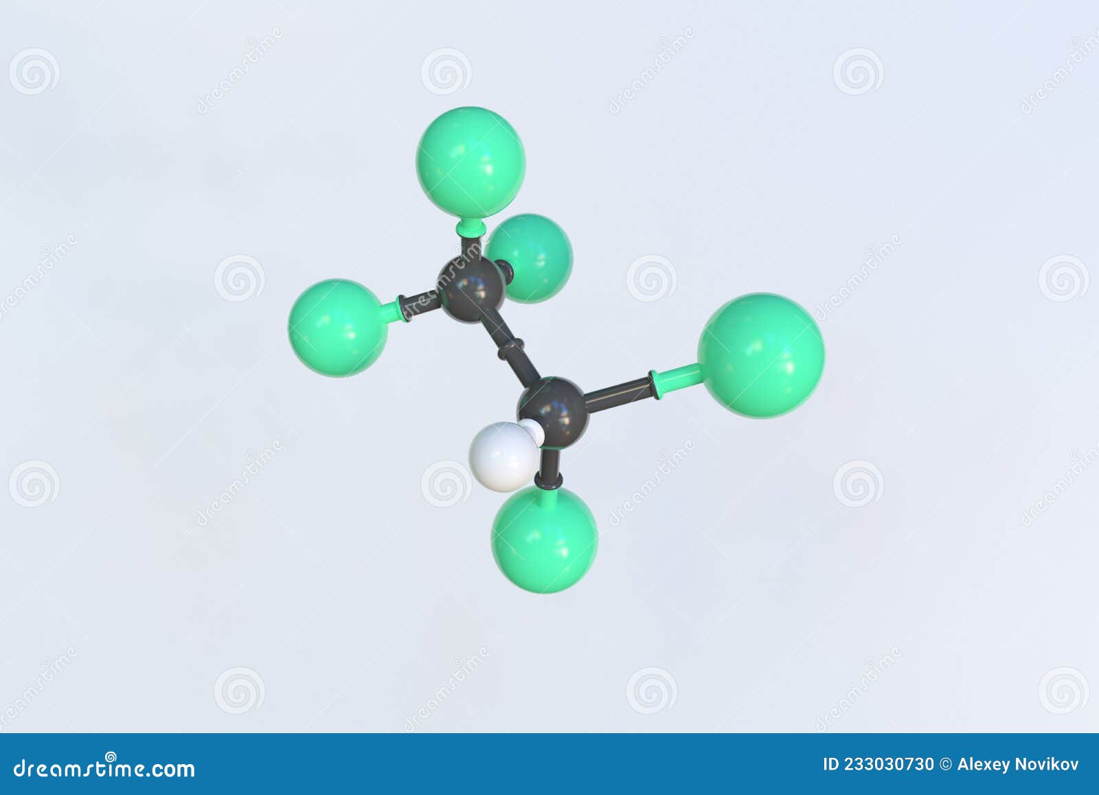 Halothane Molecule. Isolated Molecular Model. 3D Rendering Stock ...