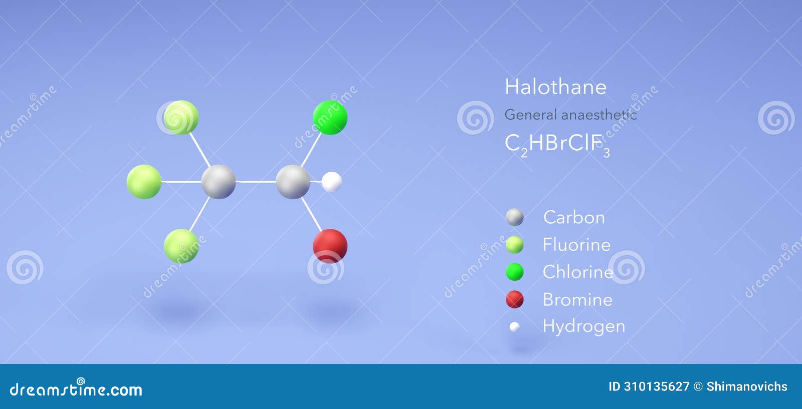 Halothane Molecule, Molecular Structures, General Anaesthetic, 3d Model ...