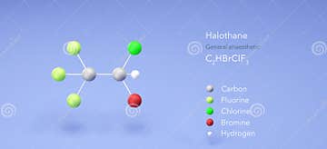 Halothane Molecule, Molecular Structures, General Anaesthetic, 3d Model ...