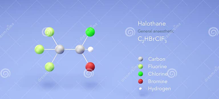Halothane Molecule, Molecular Structures, General Anaesthetic, 3d Model ...