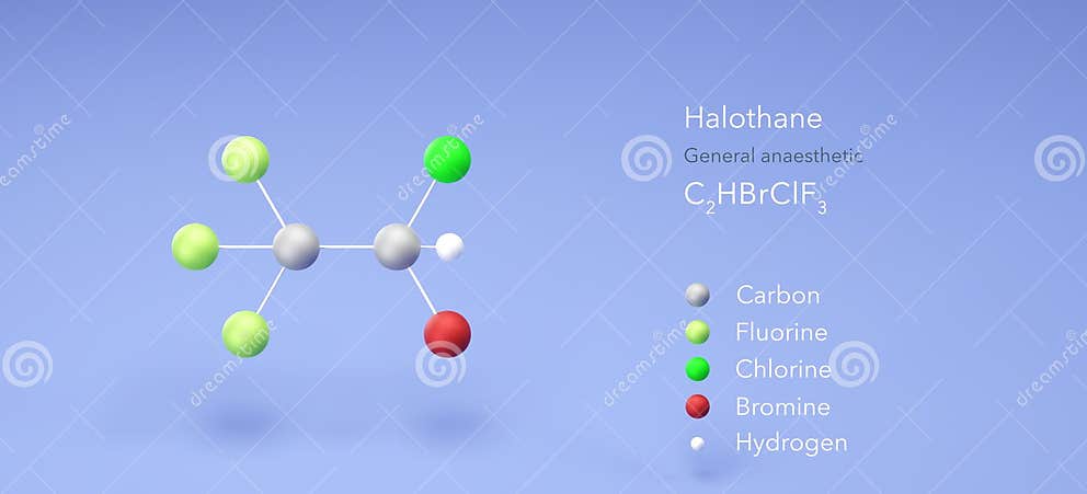Halothane Molecule, Molecular Structures, General Anaesthetic, 3d Model ...