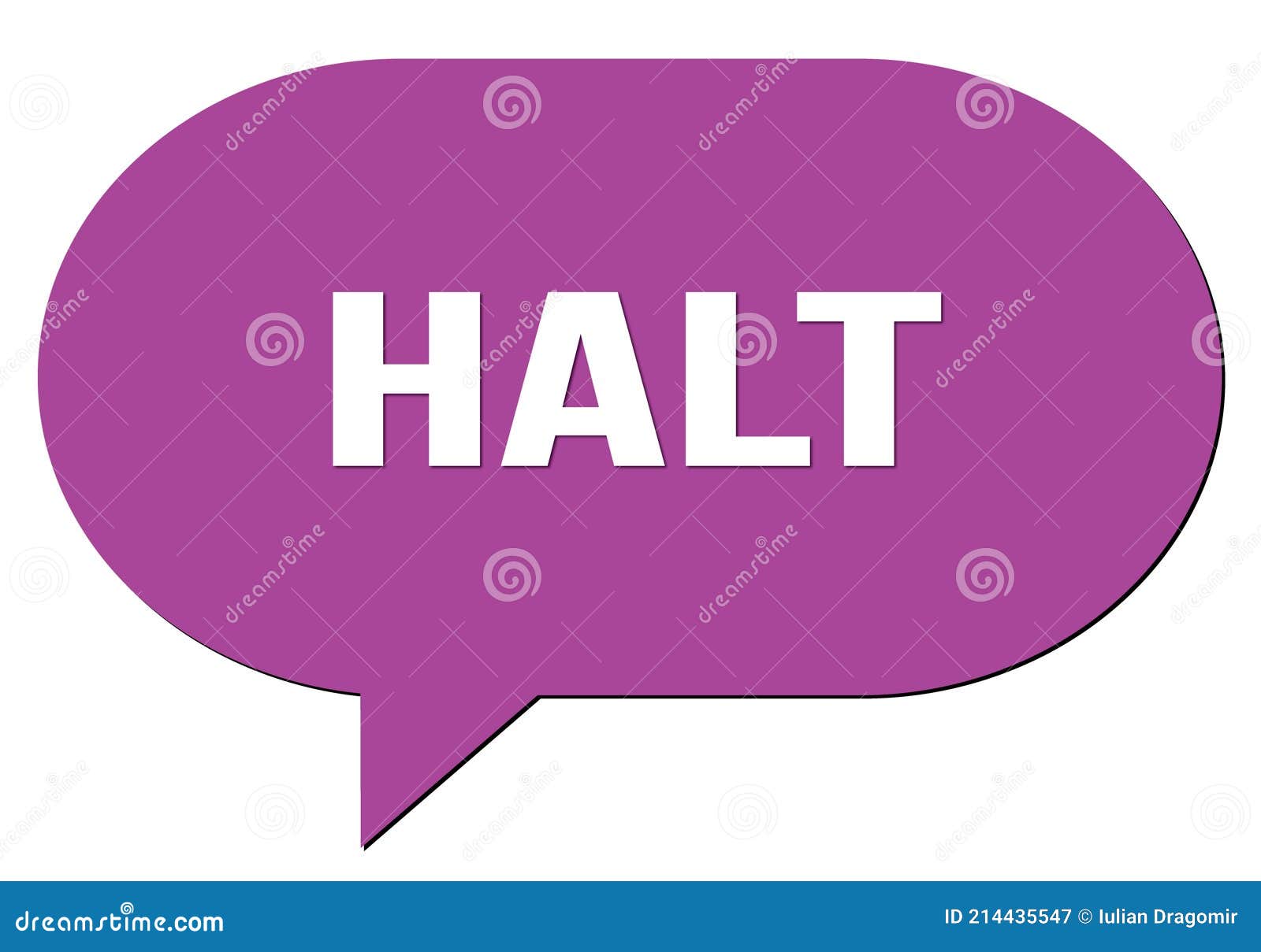 HALT Text Written in a Violet Speech Bubble Stock Illustration ...