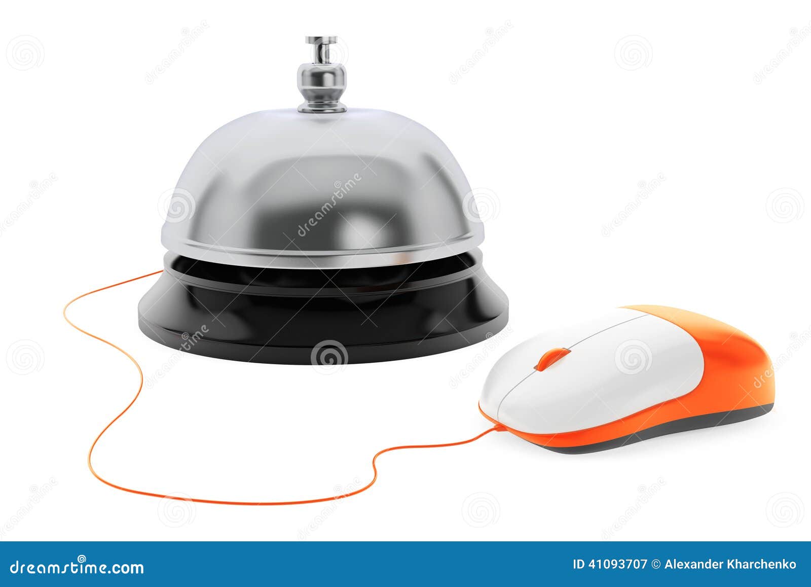 Halten Sie Glocke Mit Computer-Maus Auf Einem Weiß Instand Stock ...