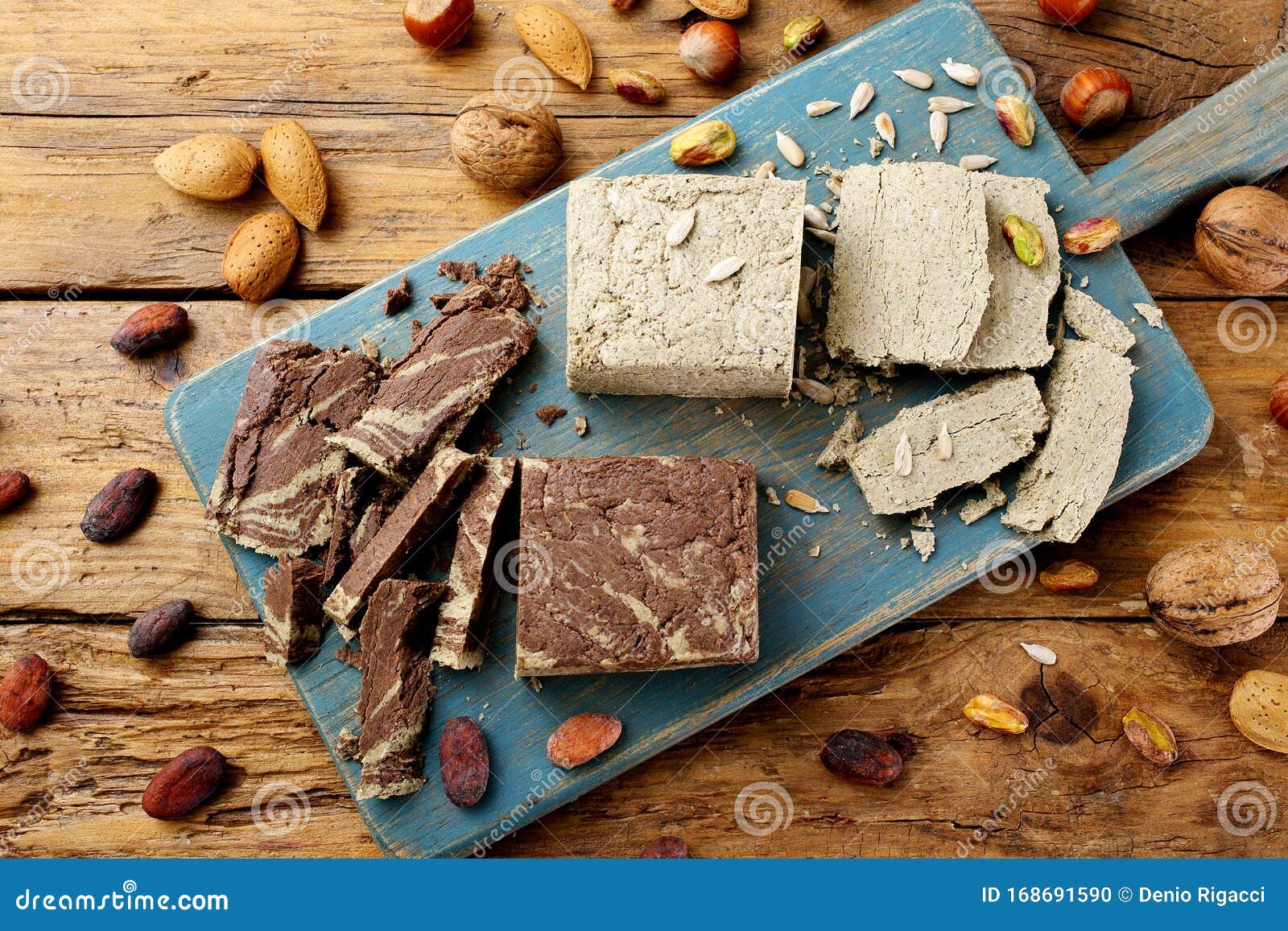Halva Sweet Cocoa Pistachio Hazelnut Stock Photo - Image of flavoring ...