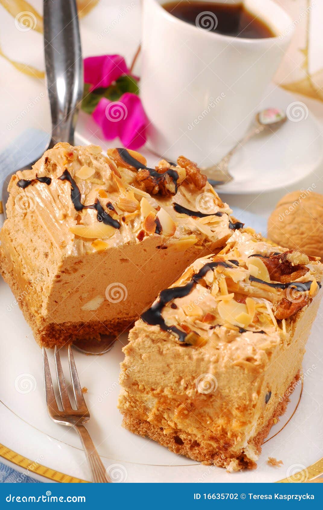 Halva taste cake stock photo. Image of pieces, marshmallow - 16635702