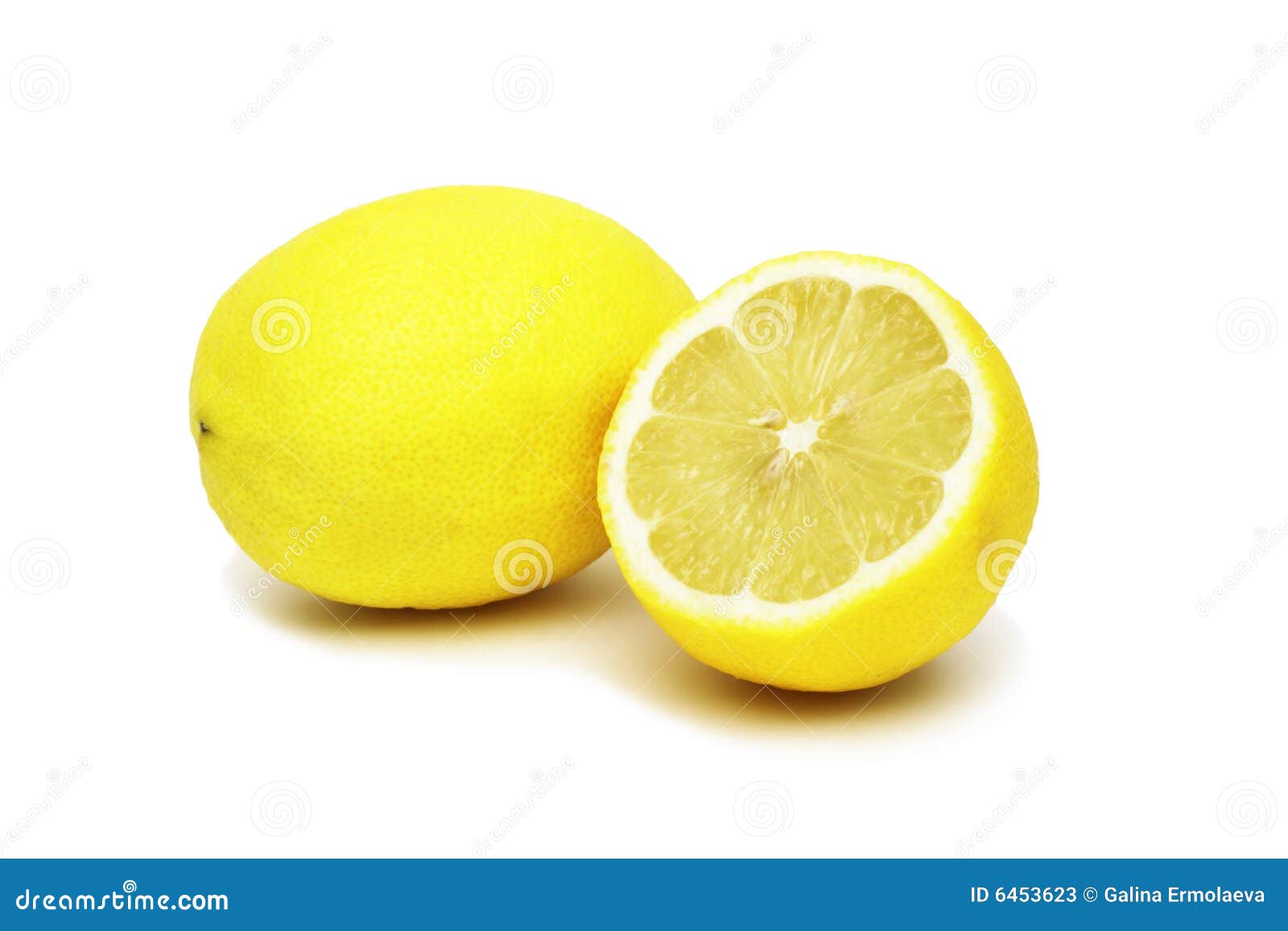 Halve citroen en citroen stock afbeelding. Image of sectie - 6453623