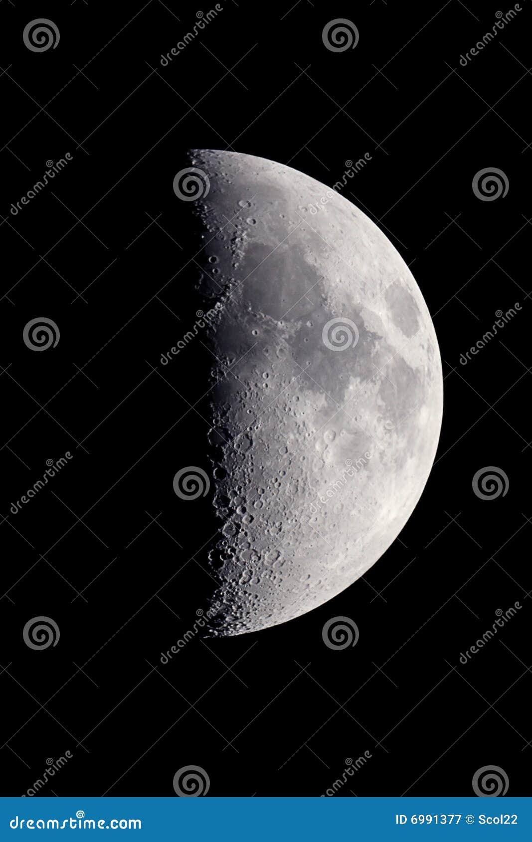 Halve Maan stock afbeelding. Image of krater, baan, grijs - 6991377