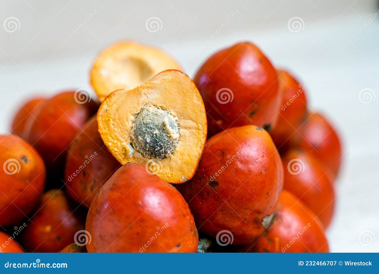 Halved Chontaduro Fruit with a Core; Popular Plant in Ecuador Stock ...