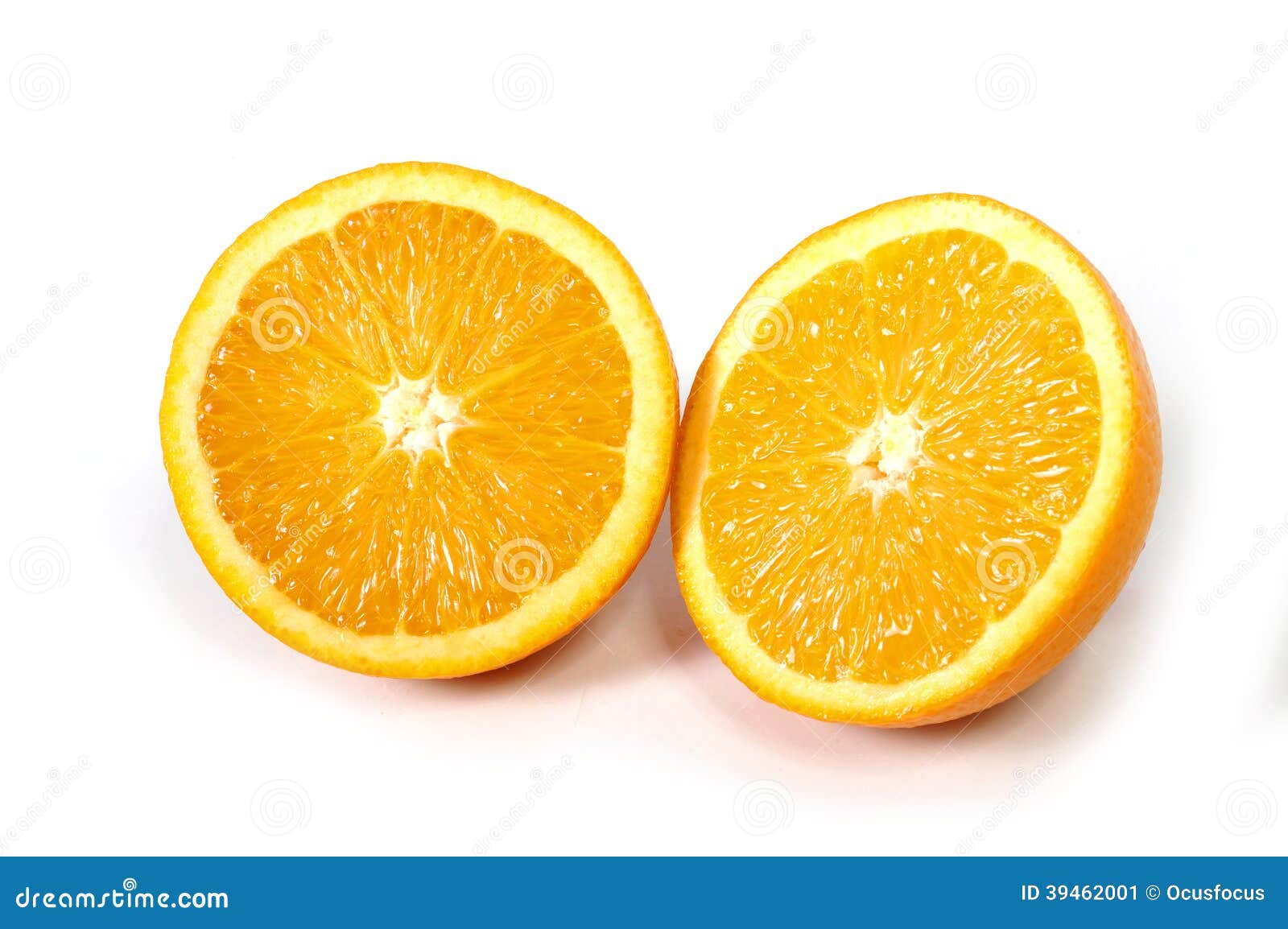 Halved Fresh and Healthy Orange Fruit Isolated White Stock Image ...