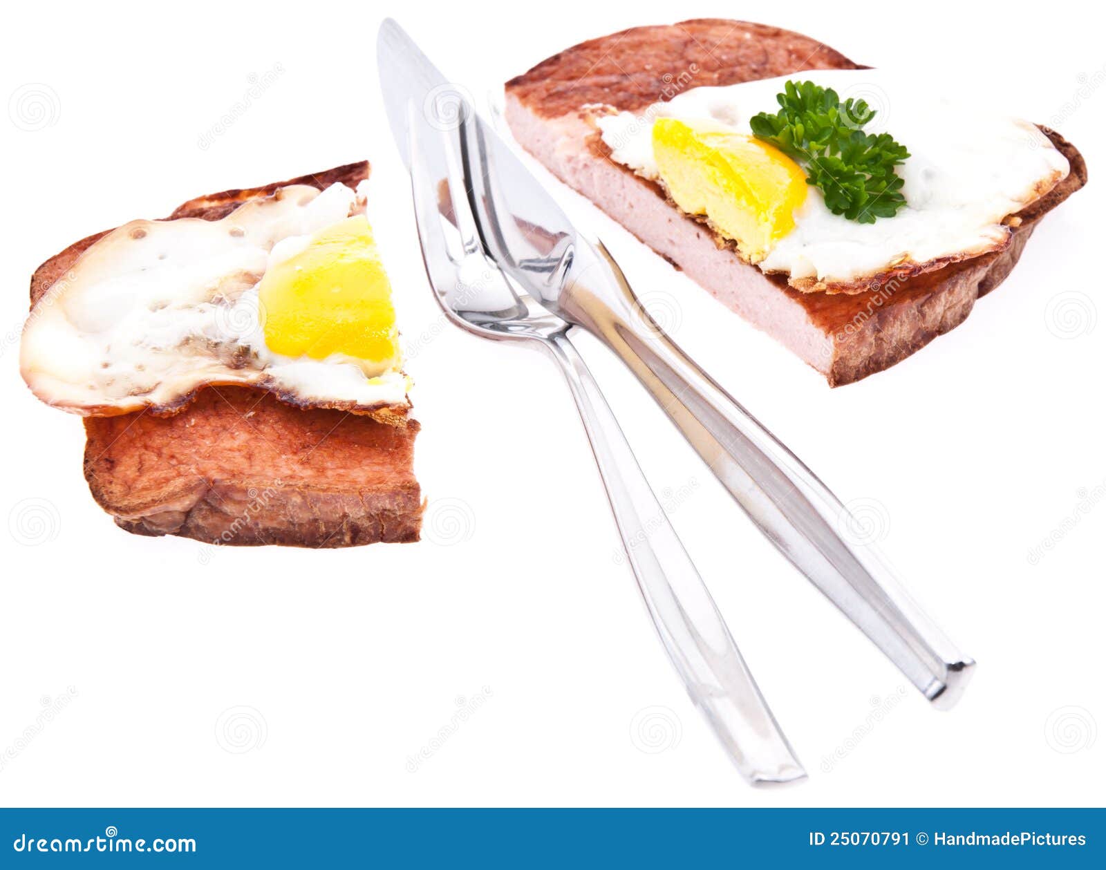 Halved Meat Loaf with Fried Egg Stock Image - Image of food, grilled ...
