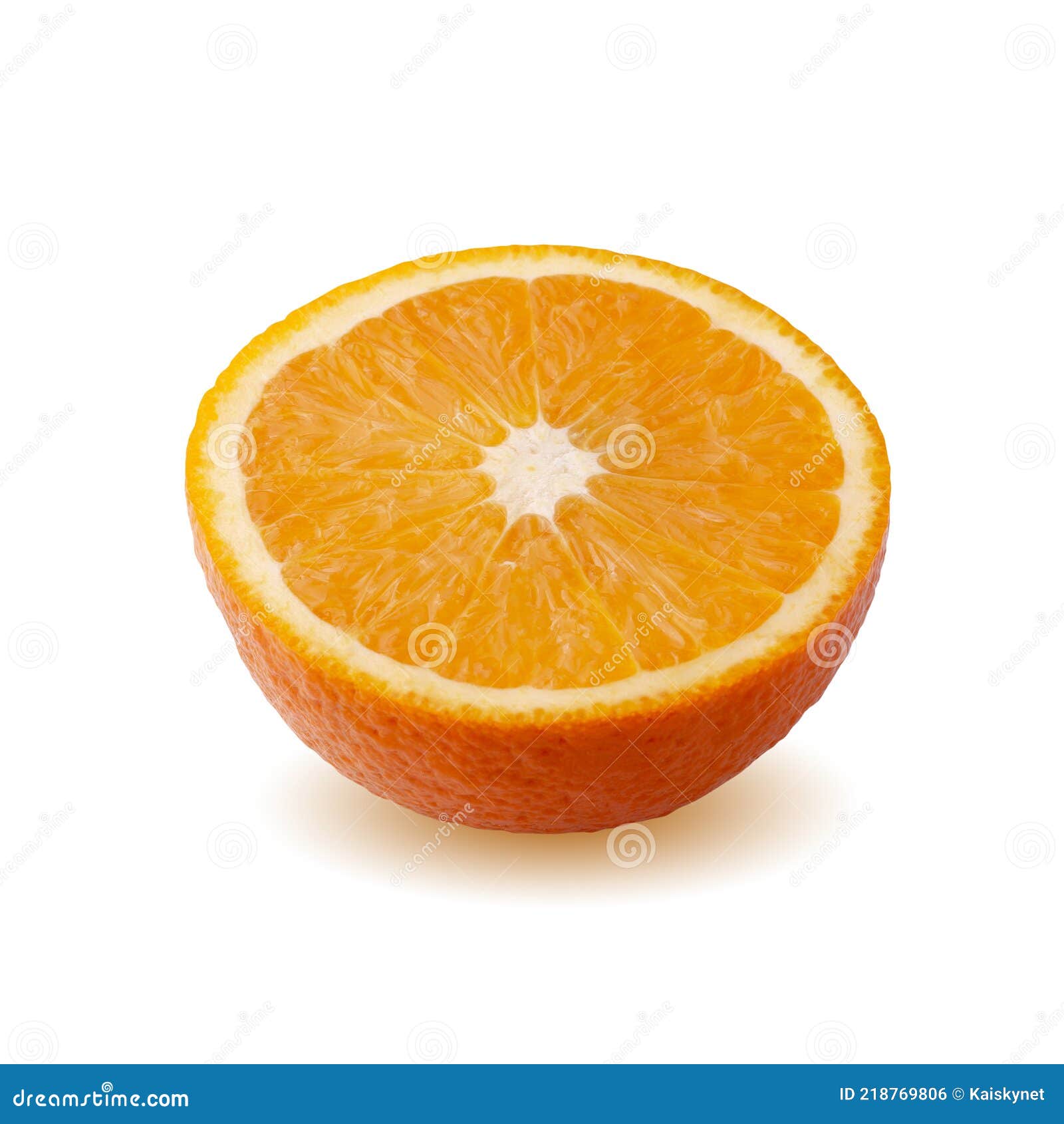 Halved Orange Slice Isolated on a White Background Stock Photo - Image ...