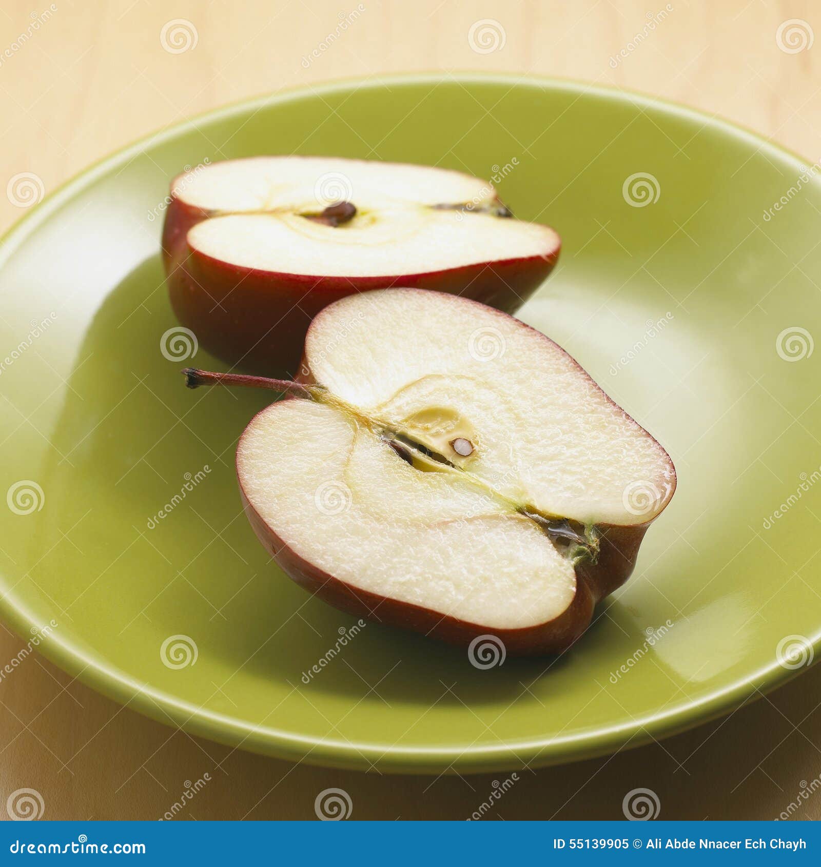 Halved Red Apple stock image. Image of healthy, produce - 55139905
