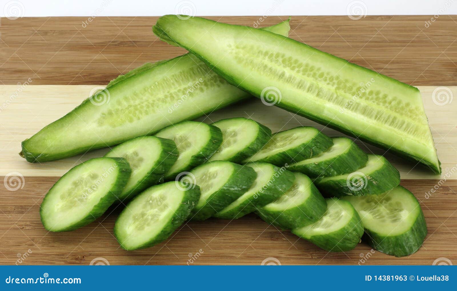 Halved and Sliced Cucumbers Stock Image - Image of healthy, round: 14381963