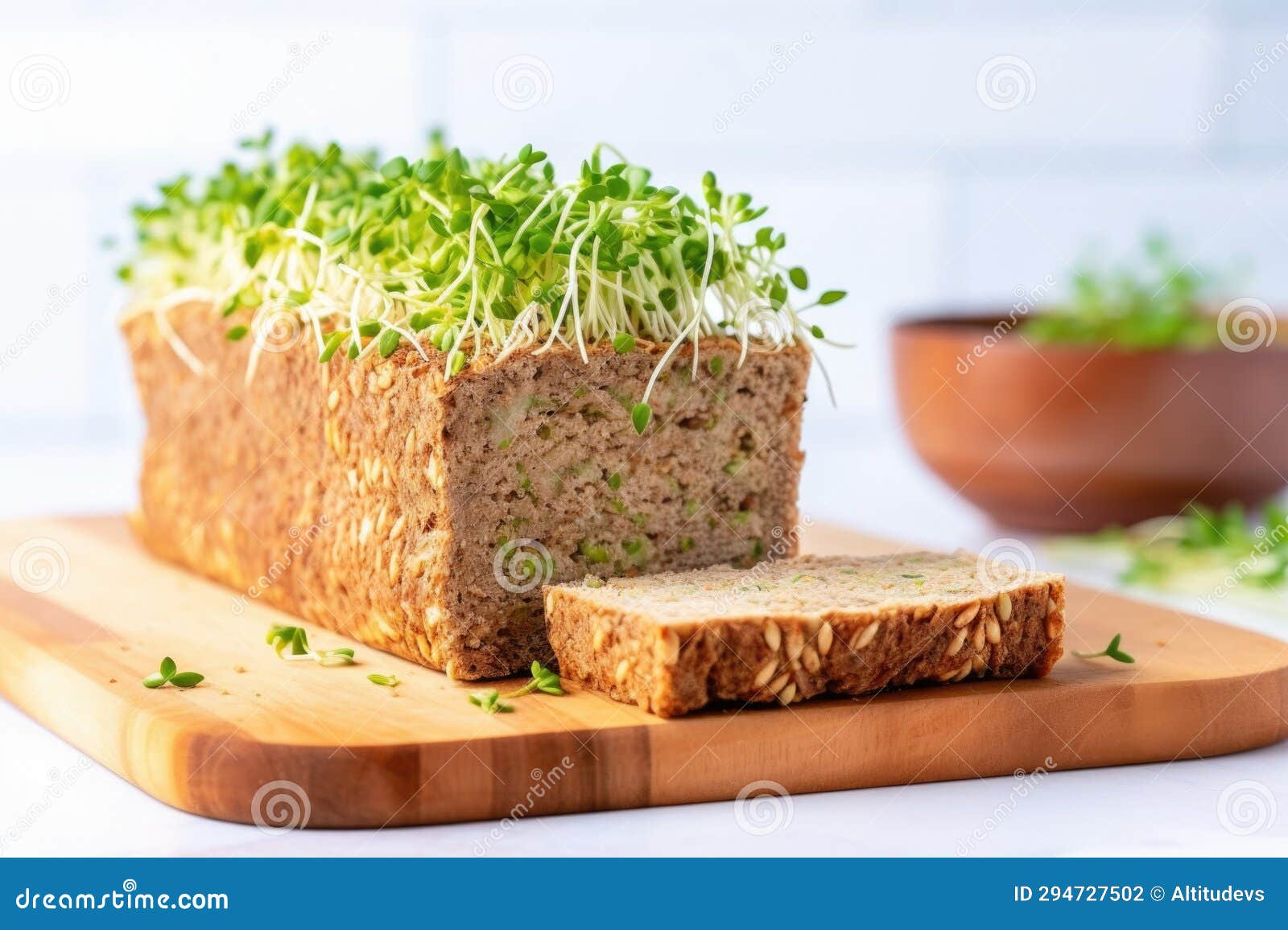 Halved Sprouted Grain Bread with Visible Sprouts Stock Photo - Image of ...