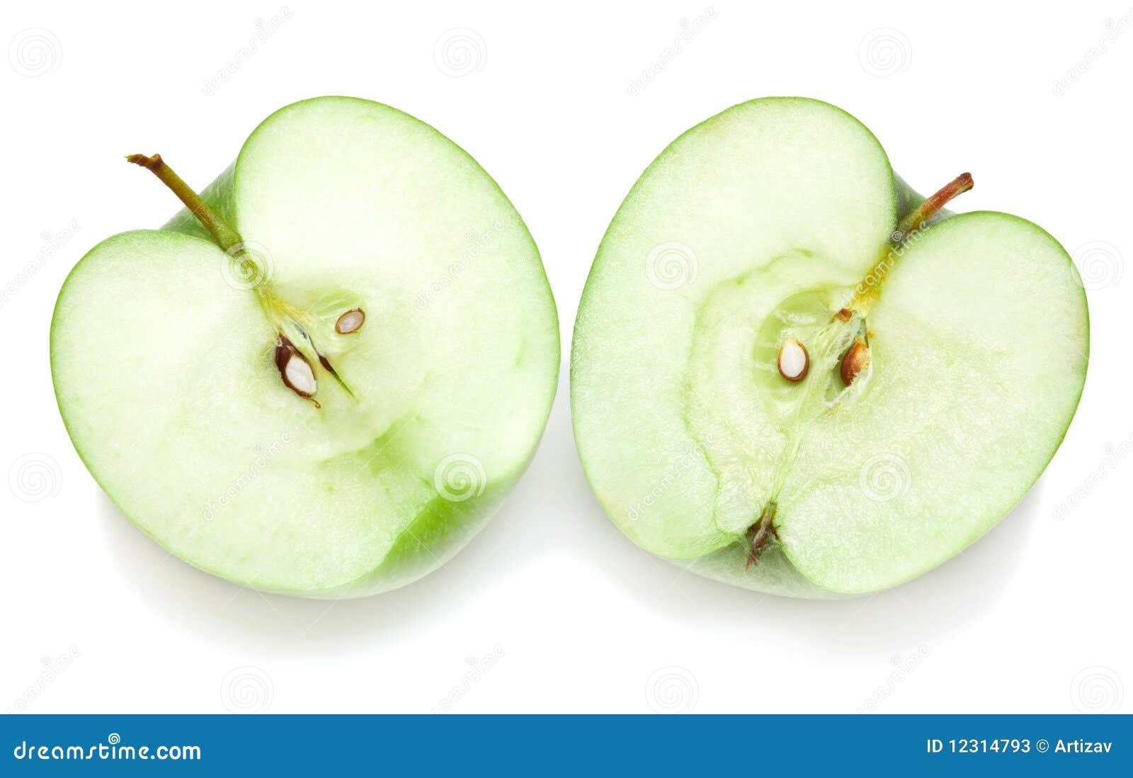 Halves of apple stock image. Image of food, ripe, ingredient - 12314793