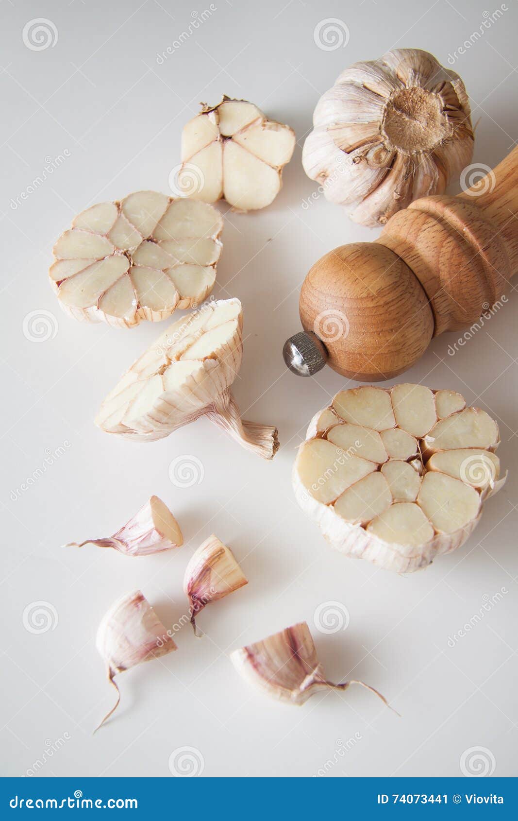 Halves of garlic stock image. Image of clove, flavoring - 74073441