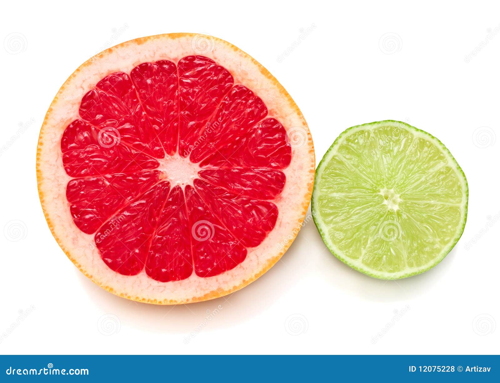 Halves of Grapefruit and Lime Stock Photo - Image of isolated, abstract ...