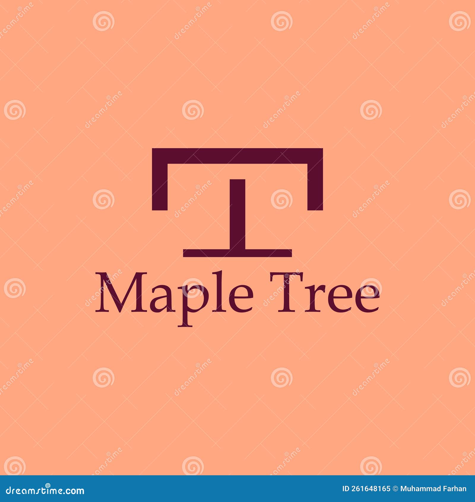 Maple Tree Logo Design, Monogram Logo, Letter Mt Stock Vector ...