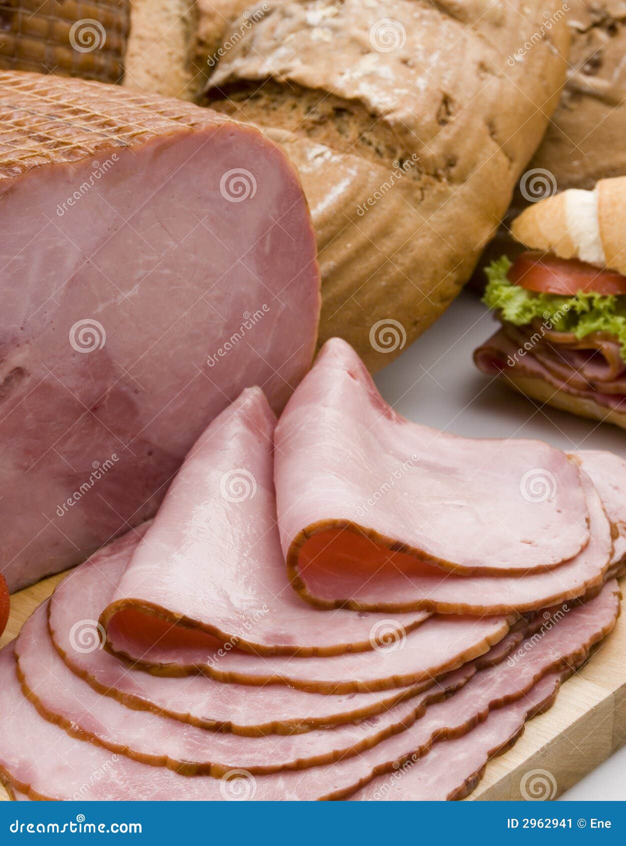 Ham stock afbeelding. Image of gesneden, groenten, vlees - 2962941