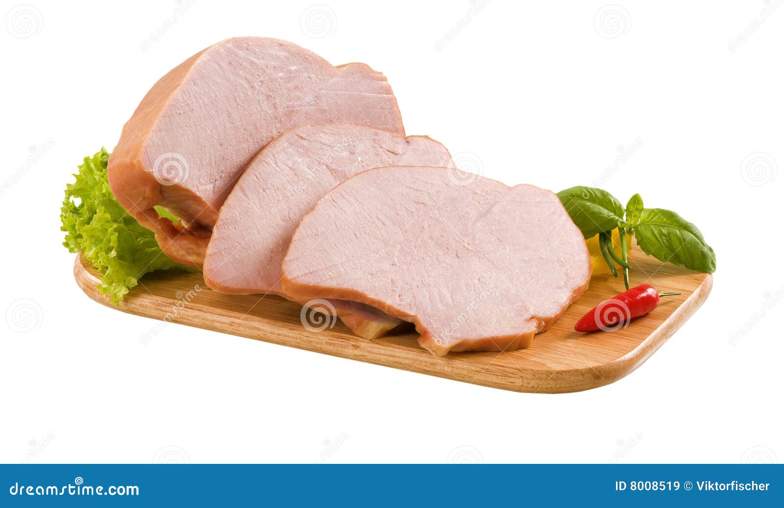 Ham stock image. Image of meat, smoked, isolated, studio - 8008519