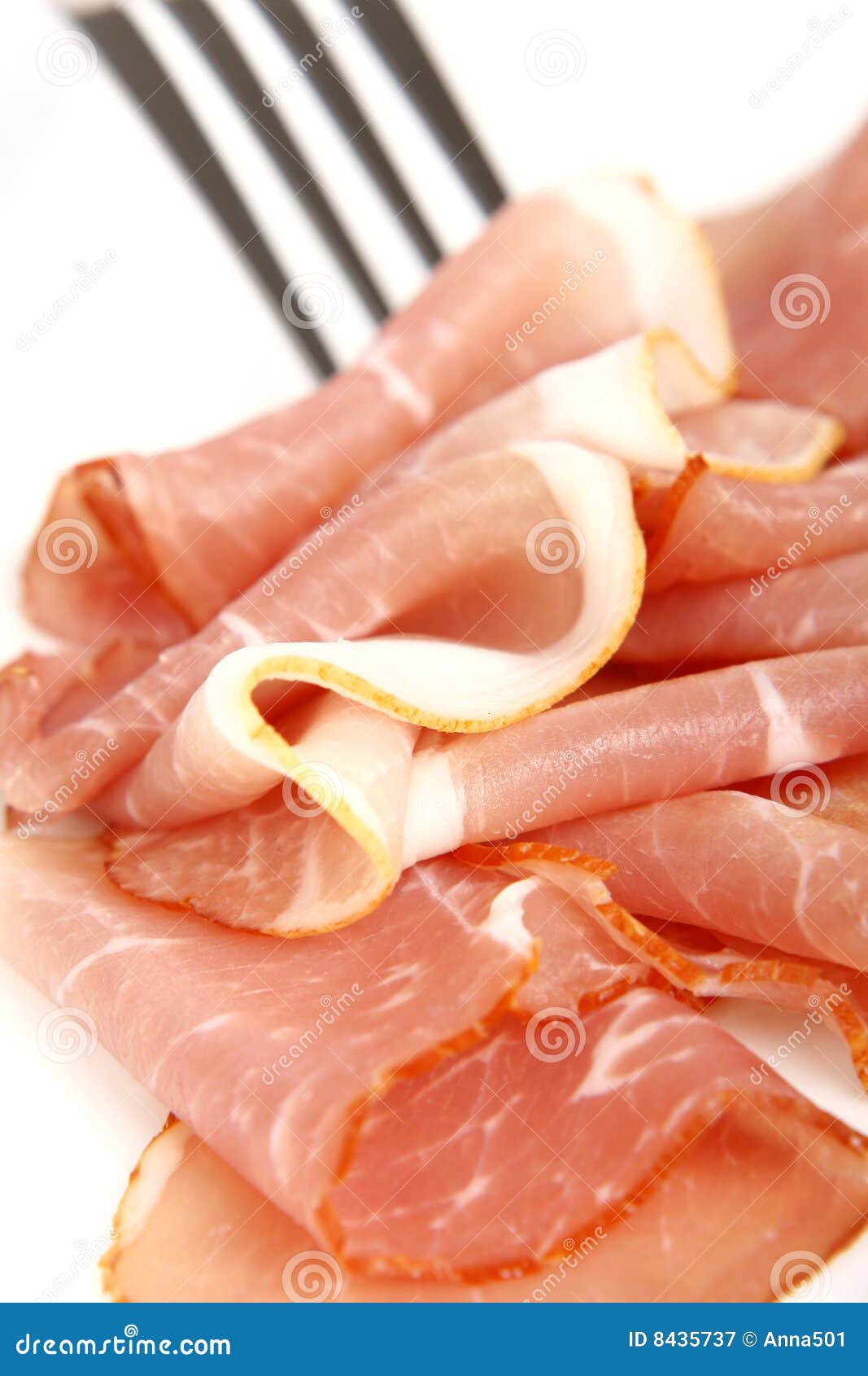 Ham stock image. Image of food, smoked, snack, meat, fork - 8435737