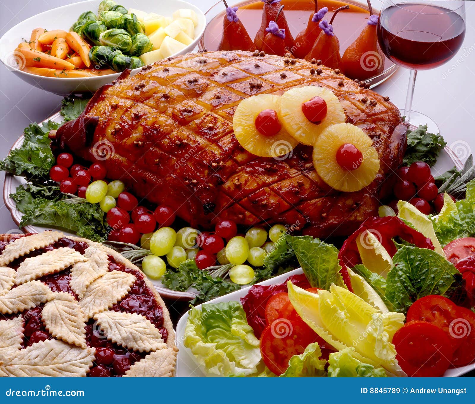 Ham stock image. Image of setting, salad, closeup, meat - 8845789