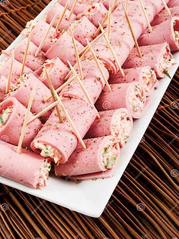 Ham appetizers stock photo. Image of shot, ready, cooked - 49376662