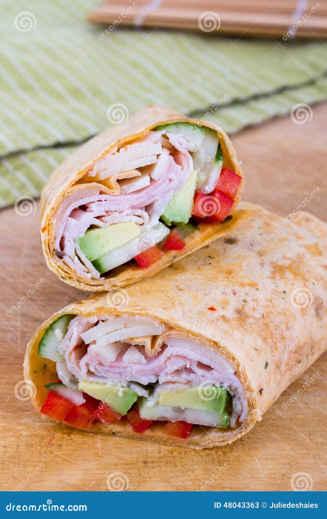 Ham and Avocado Sandwich Wrap Roll Stock Image - Image of healthy ...