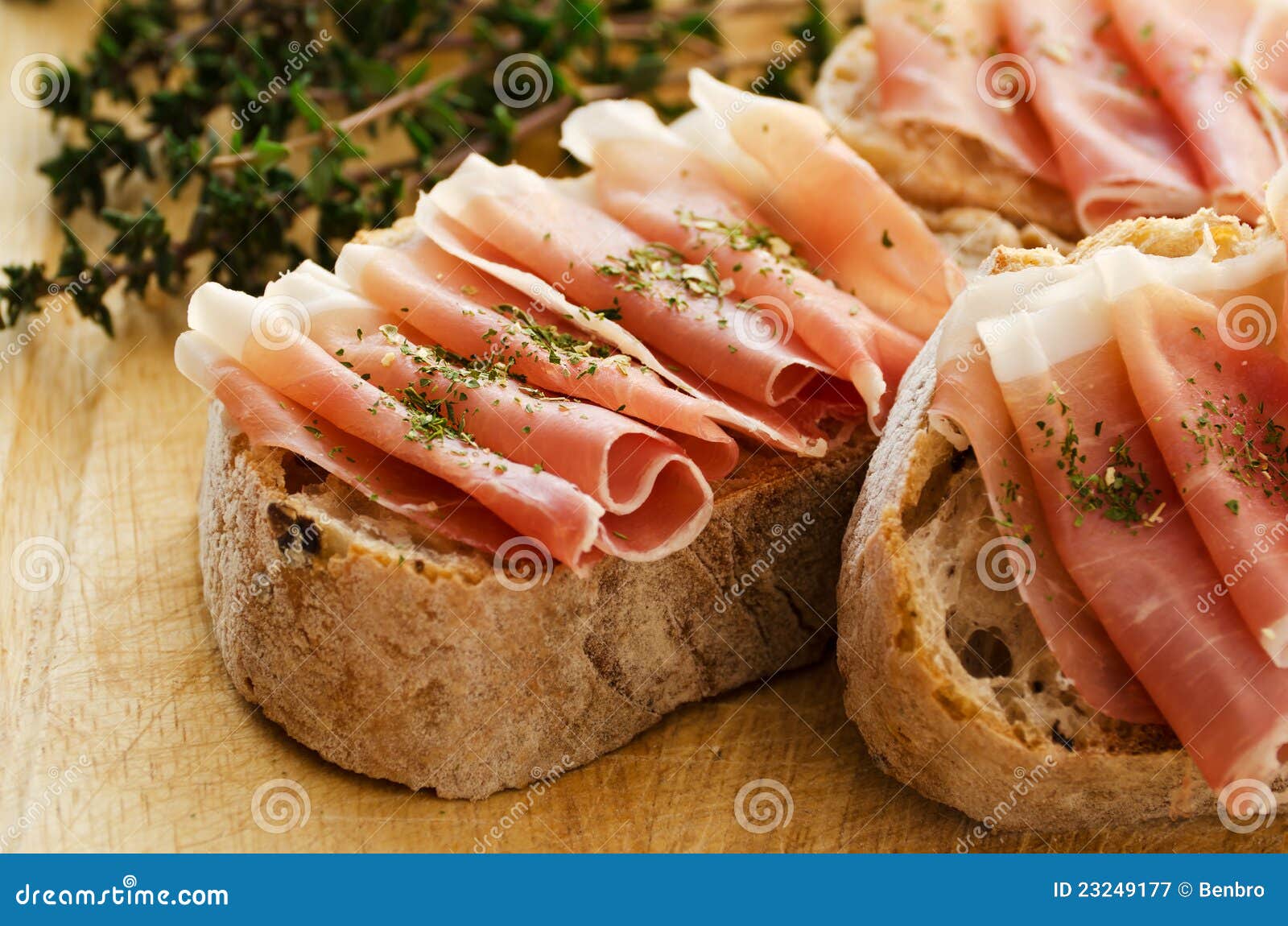 Ham with bread stock image. Image of bread, pork, meat - 23249177