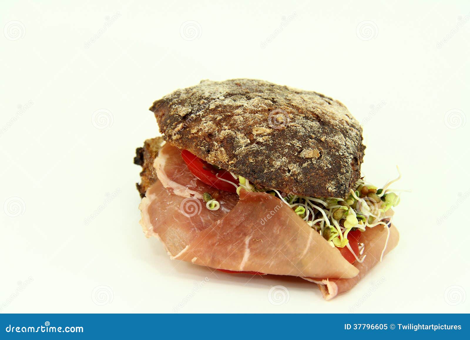 Ham bread roll stock image. Image of crisply, bread, rustic - 37796605