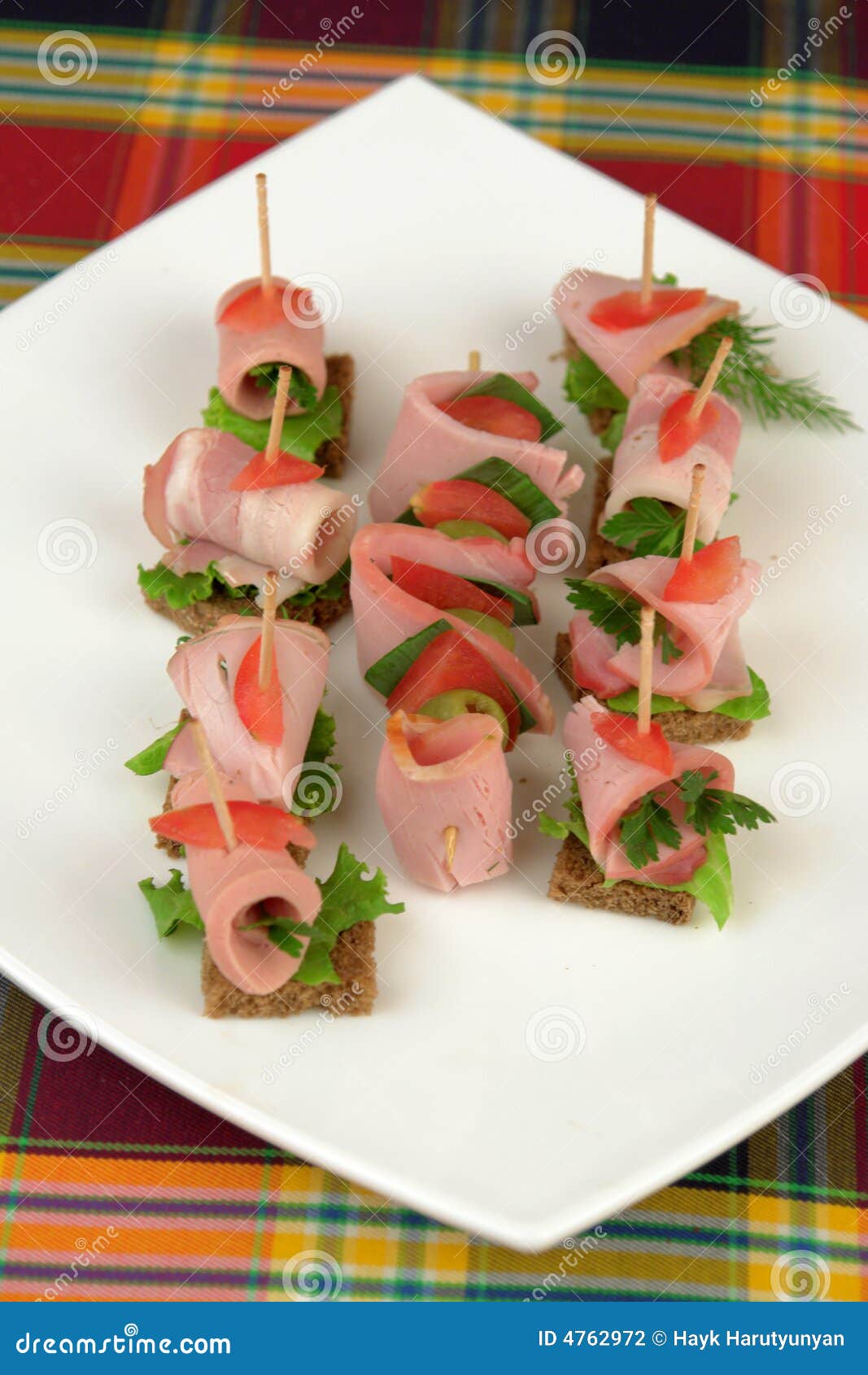 Ham canape stock photo. Image of pepper, meat, slice, appetizing - 4762972