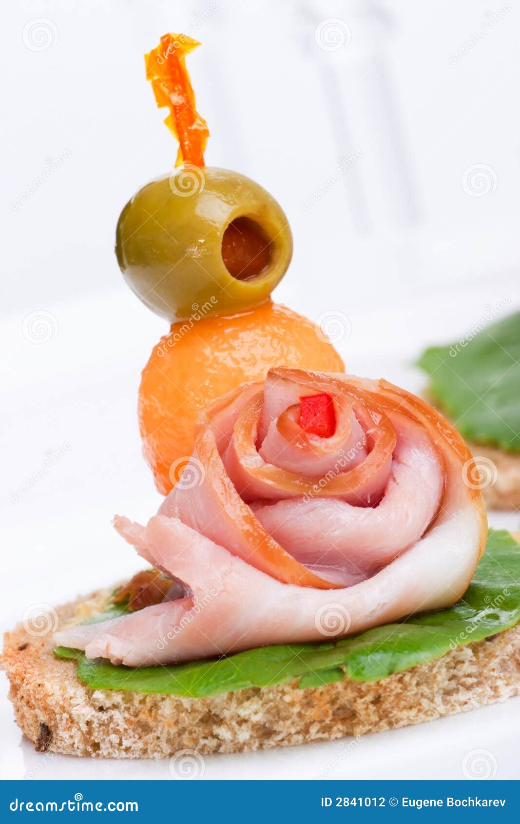 Ham canapes stock photo. Image of dinner, sandwiches, food - 2841012