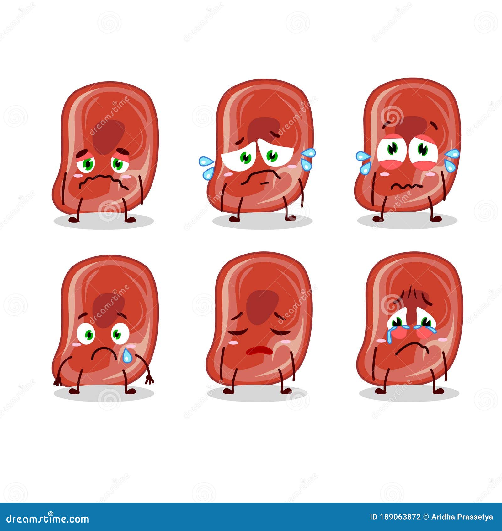 Ham Cartoon in Character with Sad Expression Stock Vector ...