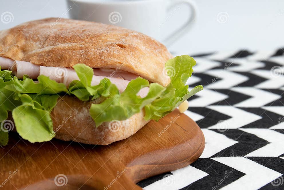 Ham And Cheese Ciabatta Bread Stock Image Image Of Food Lunch 262364475