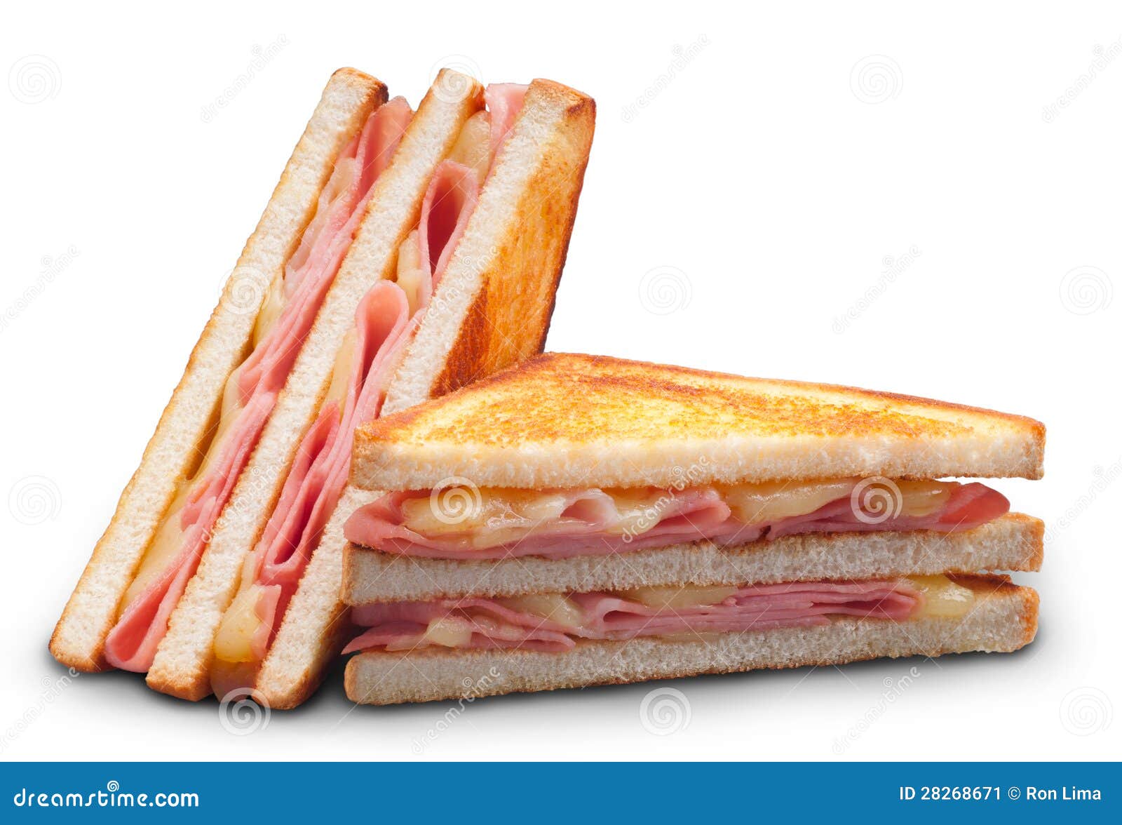 Panini Sandwich Roast Beef Emmental Cheese On White Background Stock ...