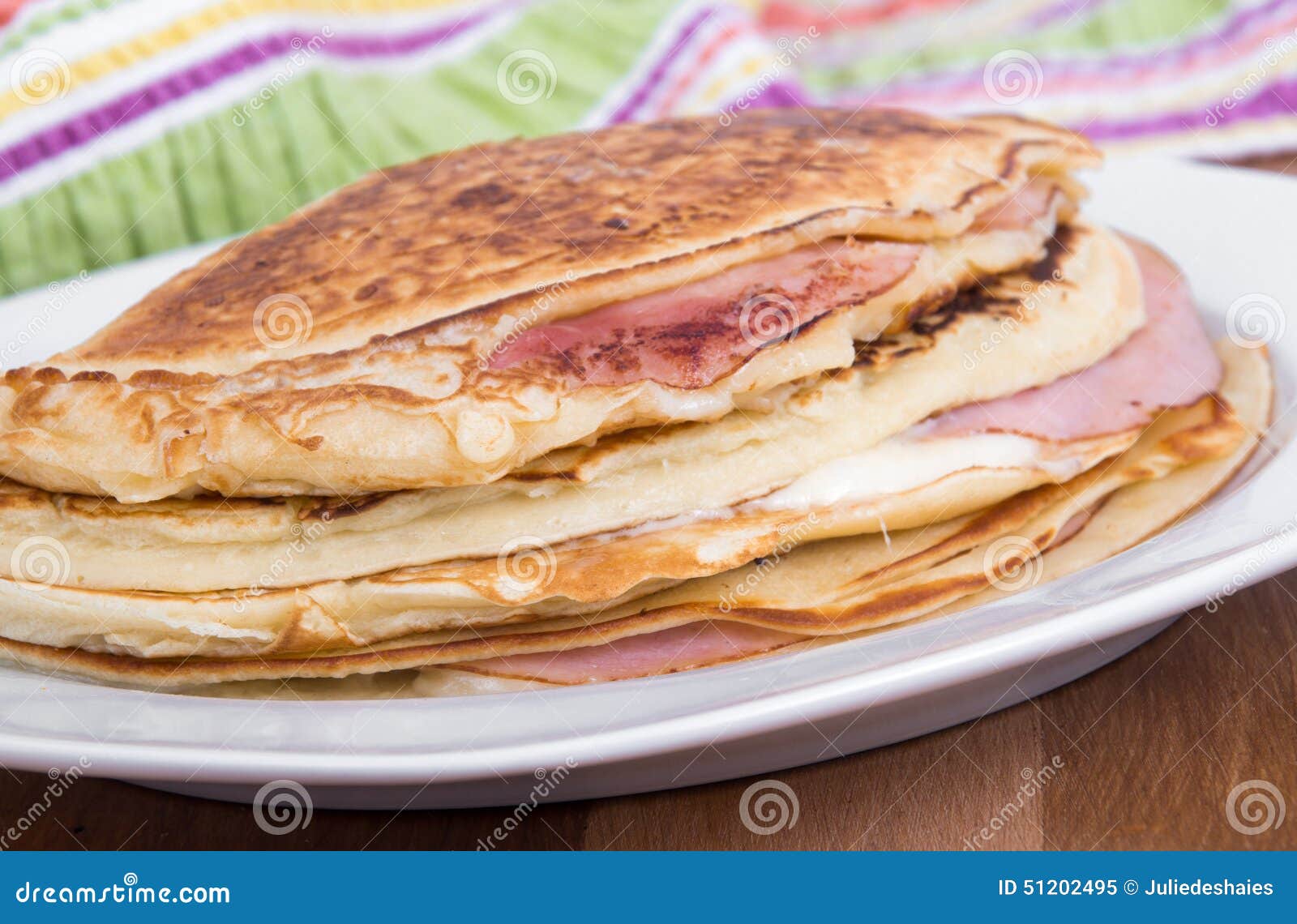 Ham and Cheese Pancake Breakfast Stock Image - Image of shot, meal ...