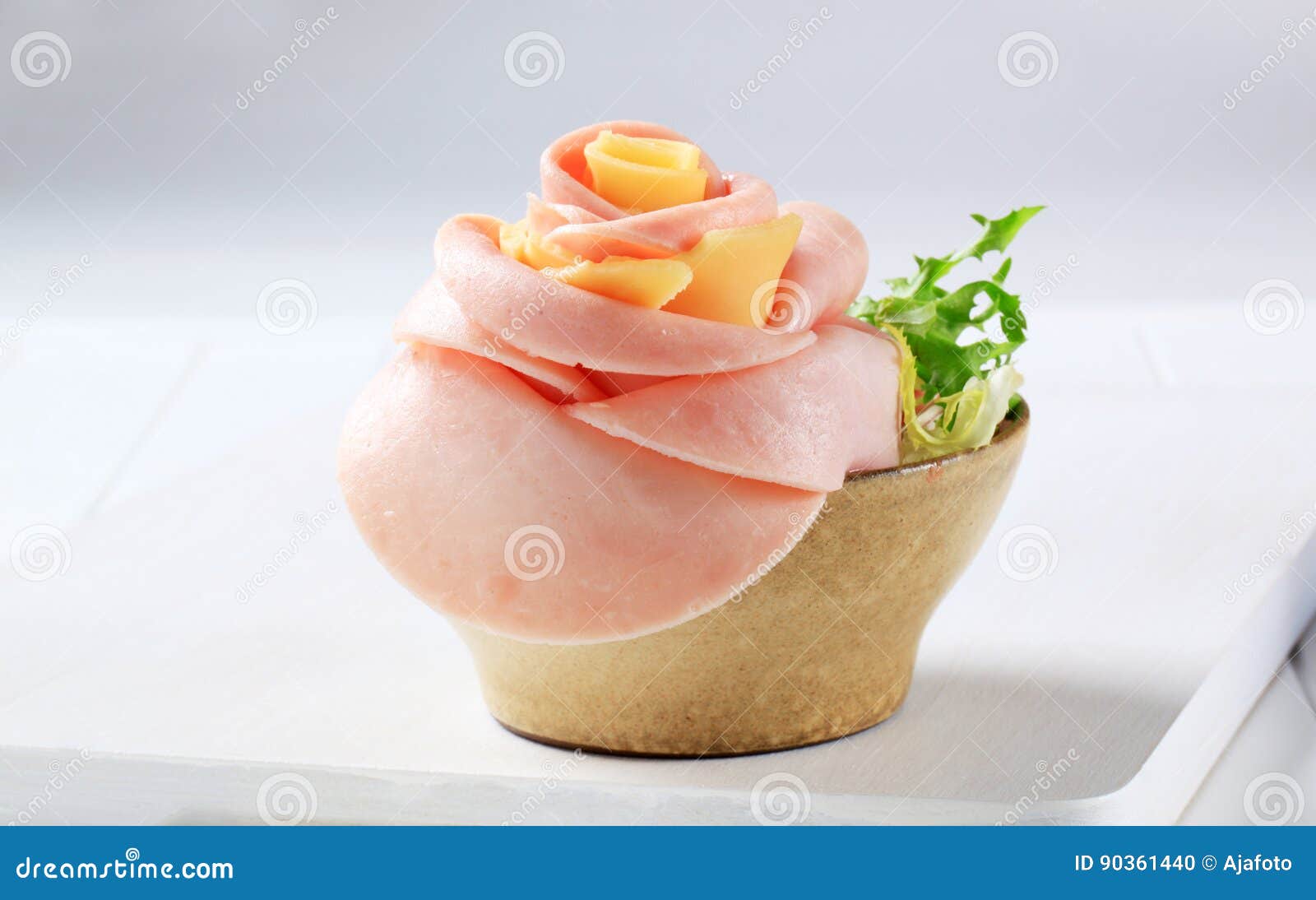Ham and cheese rose stock photo. Image of cold, swiss - 90361440