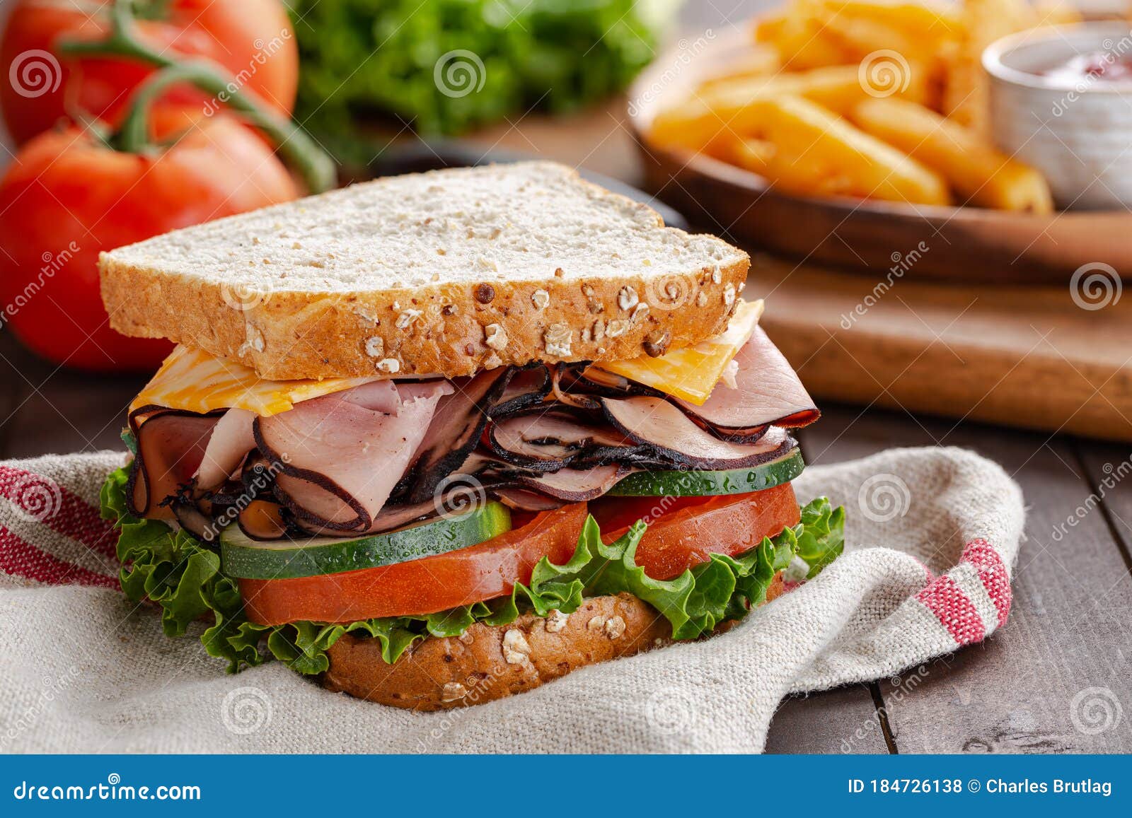 Ham and Cheese Sandwich with Lettuce and Tomato Stock Photo - Image of ... Ham and Cheese Sandwich with Lettuce and Tomato Stock Photo - Image of ...