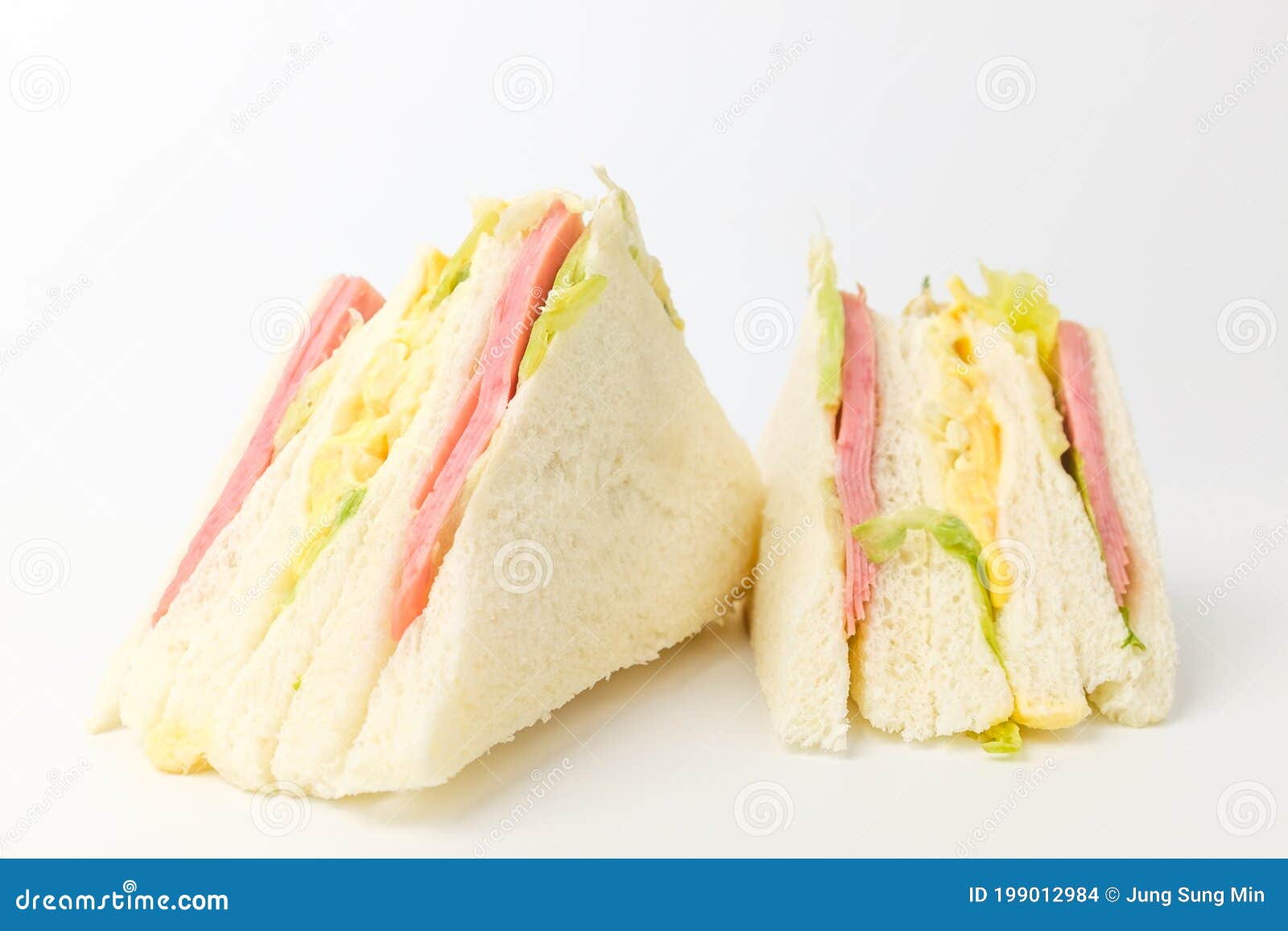 Ham Cheese Sandwich on White Background Stock Photo - Image of easy ...