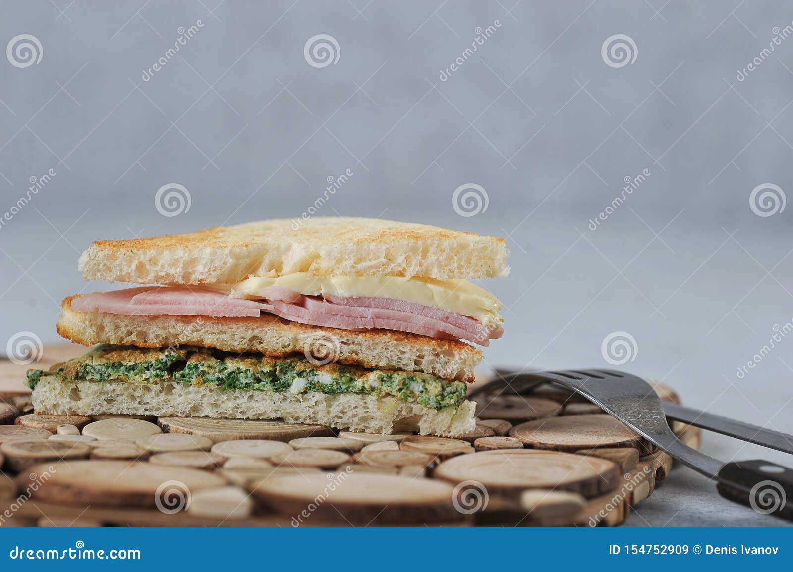 Plate Sandwitch Ham White Background Top View Stock Photos - Free ...