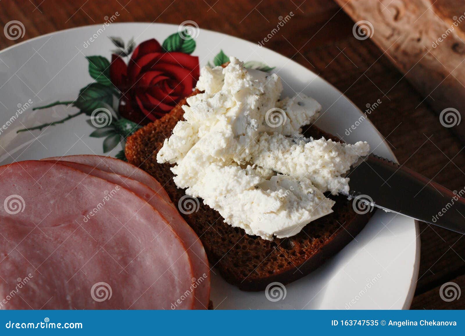 Ham and Cheese Sandwiches on the Table Stock Image - Image of white ...
