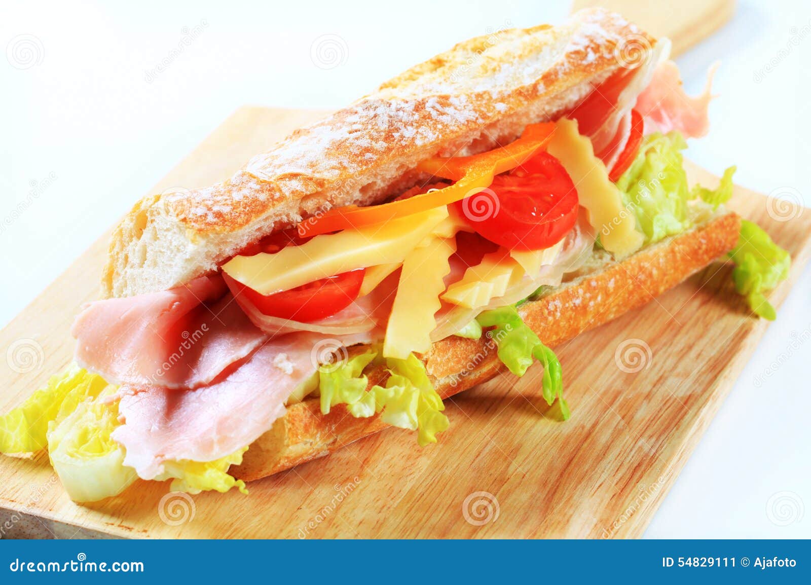 Ham and Cheese Sub Sandwich Stock Image - Image of closeup, pepper ...