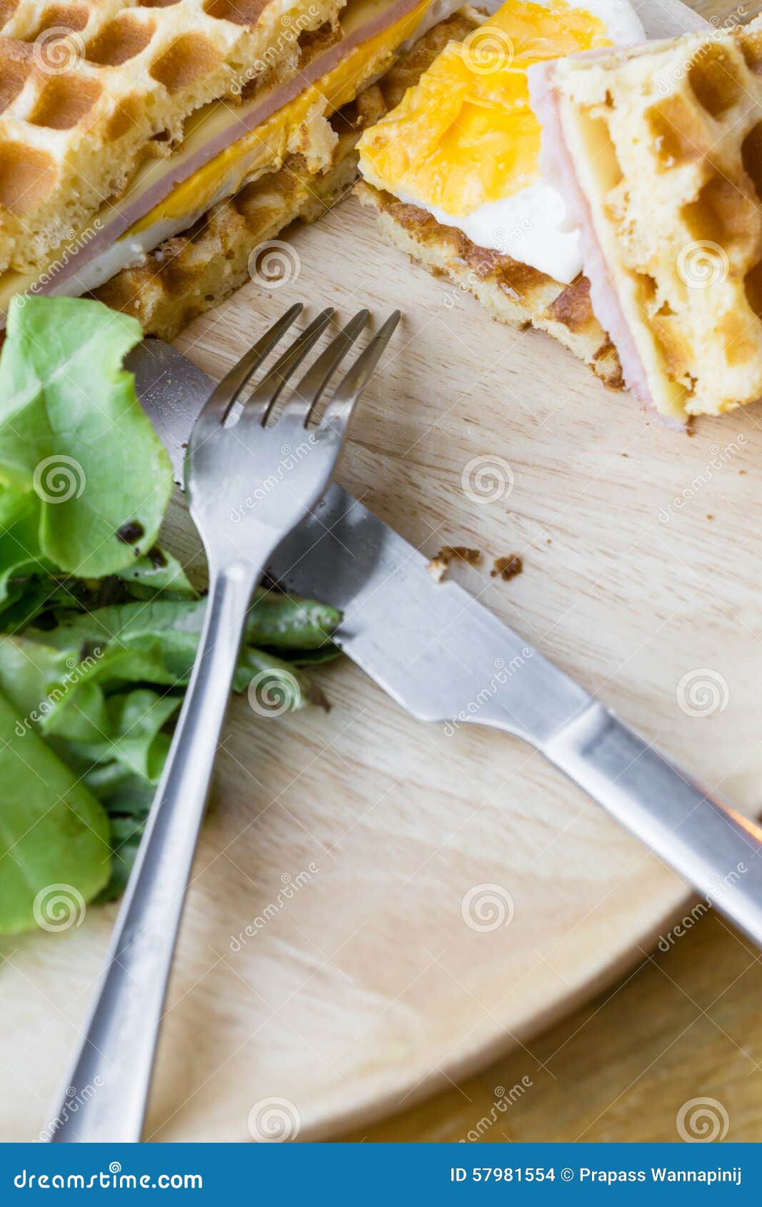Ham cheese waffle stock photo. Image of lunch, morning - 57981554