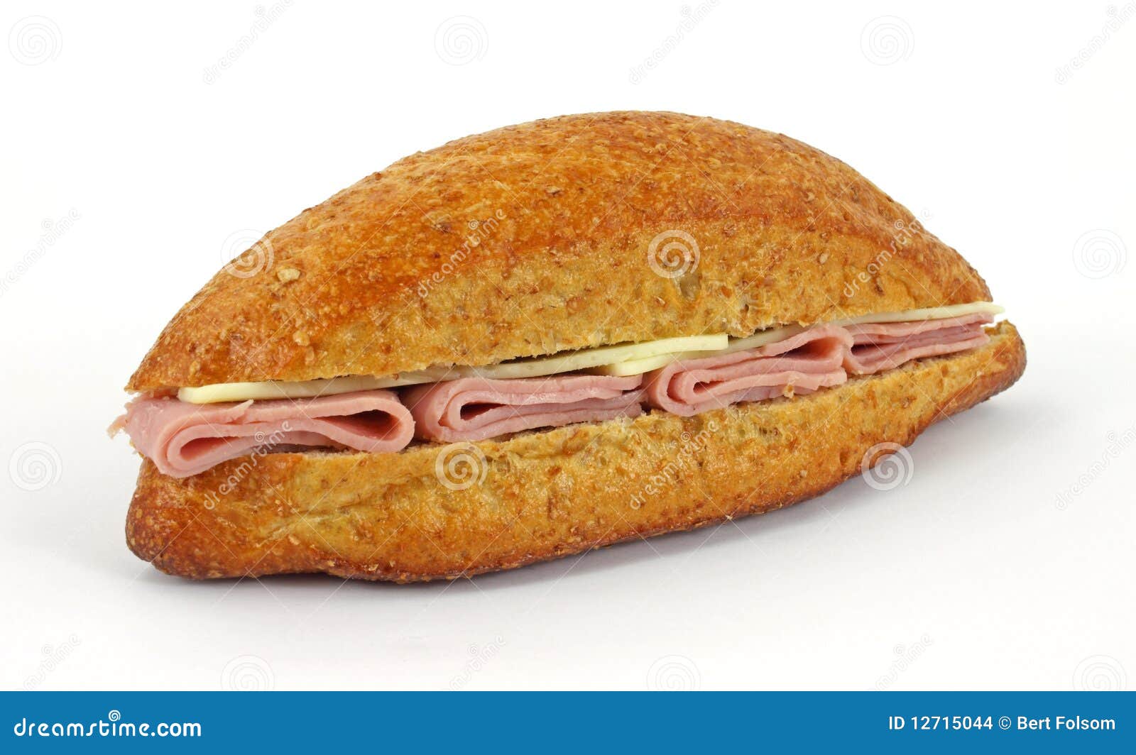 Ham and Cheese Wheat Sub Sandwich Stock Photo - Image of sliced ...