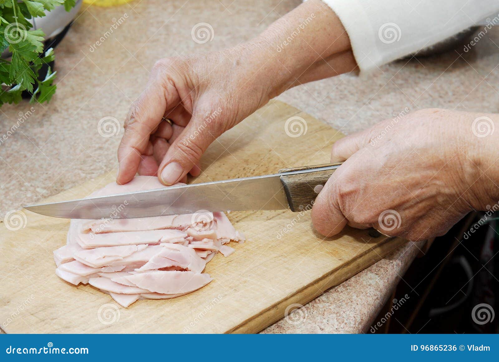 Ham chopping detail stock photo. Image of delicious, sliced - 96865236