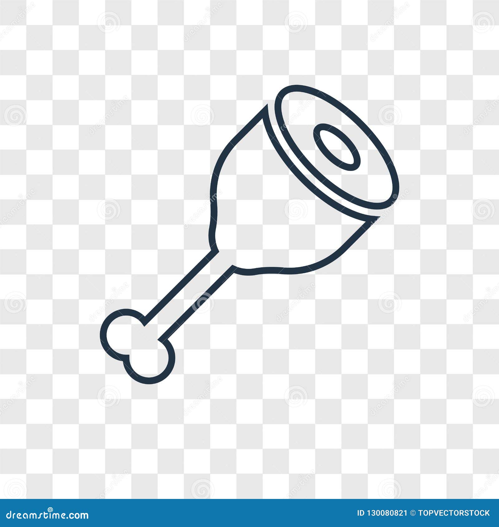 Ham Concept Vector Linear Icon Isolated on Transparent Background, Ham ...