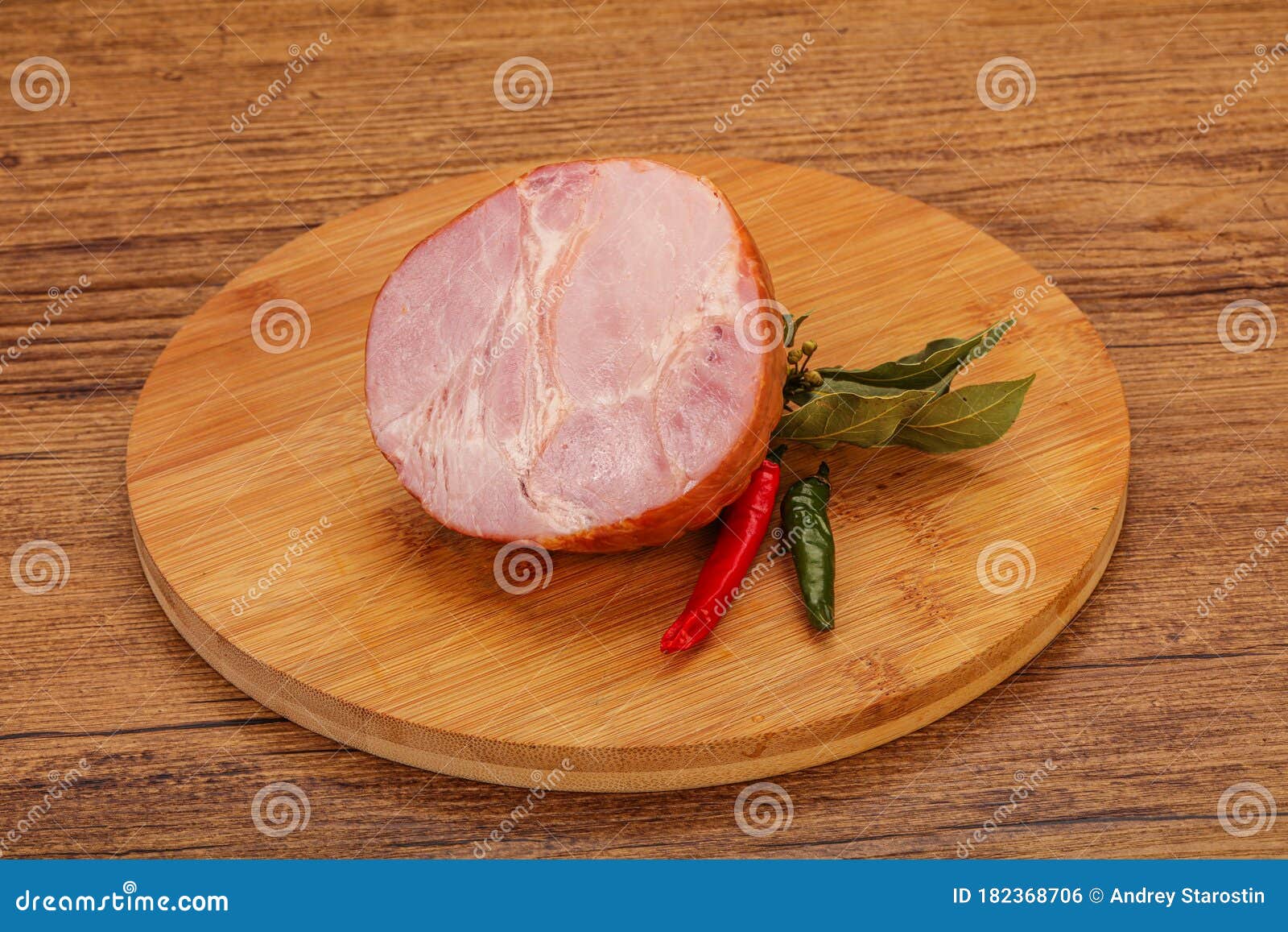 Ham cut in the board stock photo. Image of cuisine, delicious - 182368706