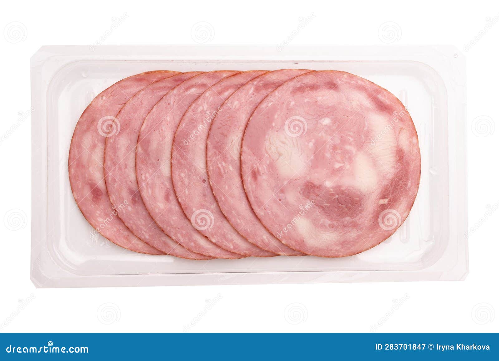 Ham Cut into Pieces on Plastic Package Stock Image - Image of slice ...